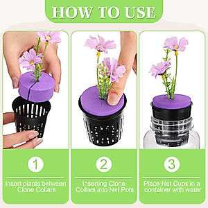 Layhit 120 Sets Clone Collars Neoprene Cloning Collar Inserts 8 Colors 2 Inch Net Pots for Hydroponics Net Cup Pots Hydroponic pots Seed Germination kit for Net Pots Hydroponics Aeroponics