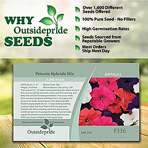 Outsidepride Petunia Hybrida Mix Indoor House Plants Or Outdoor Container, Basket, or Pot Flowers - 5000 Seeds