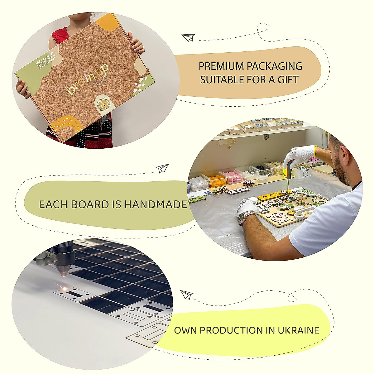 Busy Board for Toddlers, Sensory Game, Montessori Board for Kids, Activity Toy for Toddlers, Develop Fine Motor Skills, Educational Learning Toy, Learning Wooden Travel Toy, Doors and Locks