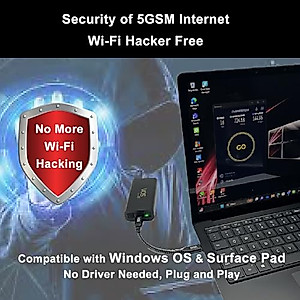 Tri Cascade VOS™ 5G Cellular Travel Internet with Local & Global Access T-Mobile SIM, Supports macOS, iPadOS, Windows, Linux, USB C Dongle for PC, Desktop, Gen10 iPad, MacBook, Surface Tablet