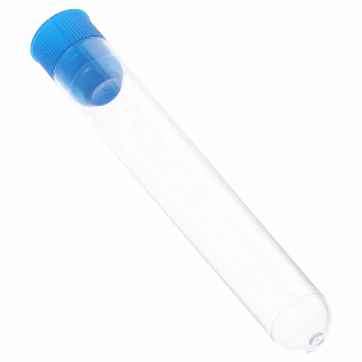 HOBBYIN 20Pcs Clear Plastic Test Tubes with Blue Caps,16×100mm Clear Tube for Scientific Experiments, Halloween, Christmas