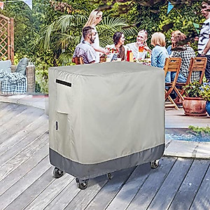 STEECA Waterproof Cooler Cart Cover Fits 65-80 Quqrt Patio Party Ice Chest Rolling Cooler, 32L x 18W x 32H inch