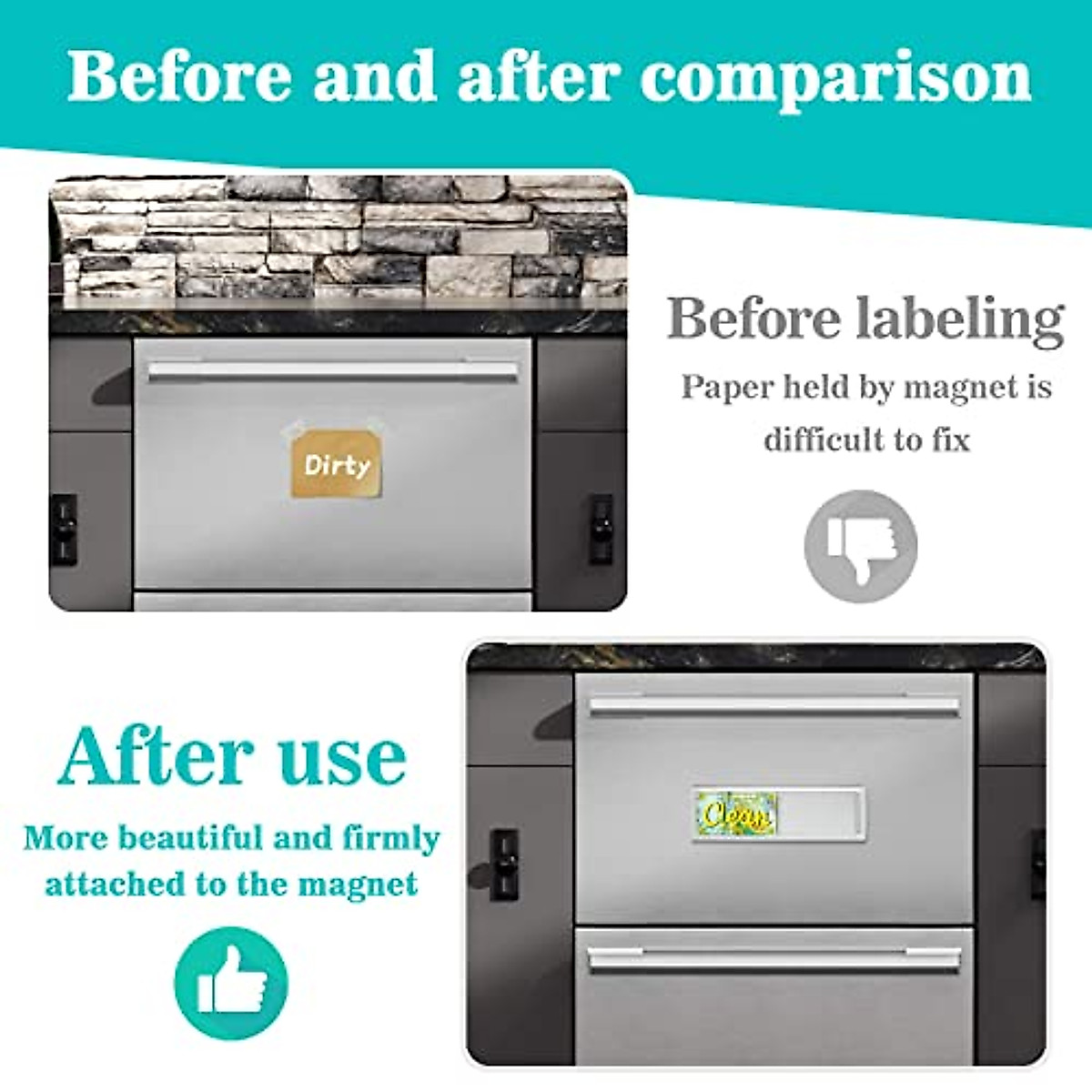 Sukh Dirty Clean Dishwasher Magnet,Dishwasher-Magnet Clean Dirty Sign Magnet for Dishwasher Dish Bin That Says Clean or Dirty Dish Washer Refrigerator for Kitchen Organization and Storage Necessities