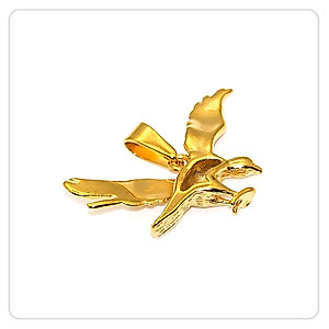 Nsitbbuery Hip Hop 18K Gold Plated Stainless Steel Animal Eagle Pendant Necklace