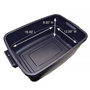 Rubbermaid Roughneck 10 Gallon Rugged Storage Tote in Dark Indigo Metallic with Lid and Handles for Home, Basement, Garage, (6 Pack)