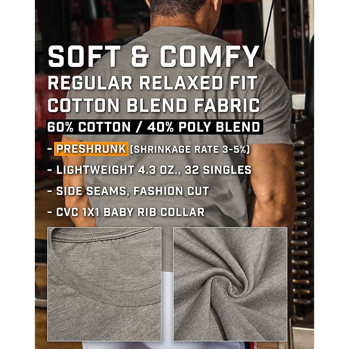 Set Goals Gym Exercise Motivational Workout Lifting T-Shirt for Men (MD, Set Goals Warm Grey)