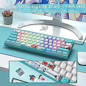 Womier 60% Percent Keyboard, WK61 Mechanical RGB Wired Gaming Keyboard, Hot-Swappable Keyboard with PBT Keycaps for Windows PC Gamers - Linear Red Switch