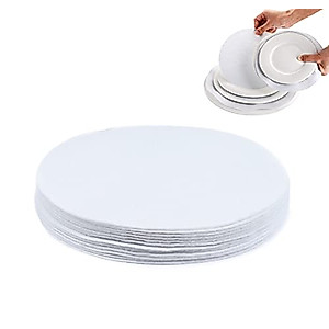 YYCRAFT 36 Felt Plate China Storage Dividers Protectors White Thick Premium Soft Round Felt Circles (10.5 Inch,White)