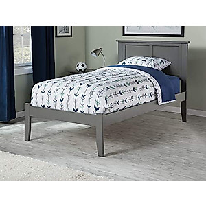 Atlantic Furniture AR8611009 Madison Platform Bed with Open Foot Board, Twin XL, Grey