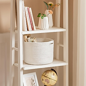 UBBCARE Small Basket for Organizing, Round Woven Basket With Handles, Small Storage Basket for decor, Grey Cotton Rope Basket (9.5" x 9.5" x 7.1")