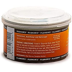 Fluker's Freeze Dried Reptile Treats Gourmet Canned Mealworms 1.2oz - Includes Attached DBDPet Pro-Tip Guide