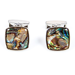 MRCUFF Abalone 4 Pairs Cufflinks in a Presentation Gift Box & Polishing Cloth
