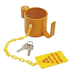 Fundyliue 5th Wheel King Pin Lock Solid Steel Trailer King Pin Lock Anti Theft Replacement for RVs Container Trailers and Campers with Warning Tag