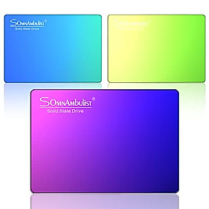 Somnambulist SSD 60gb 120gb 240gb Sata3 Solid State Drive Internal SSD (Gradient Blue purple-60GB)