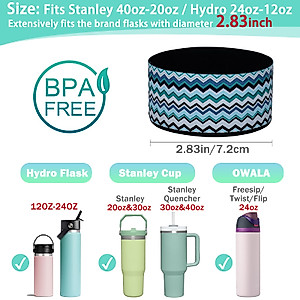 WK IEASON Protective Silicone Base Boot 12oz-24oz for Hydro Flask Wide Mouth/Standard Mouth, Anti-Slip Silicone Cover Bumper Compatible with Stanley Tumbler 40oz 30oz 20oz-2.83inch Bottom Diameter