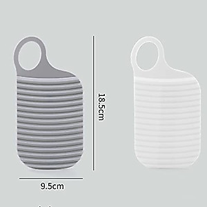 Bluelans Cute Laundry Board Mini Plastic Hand-Held Washboards Portable Travel Hand Wash Board Scrubboard for Washing Clothes Grey
