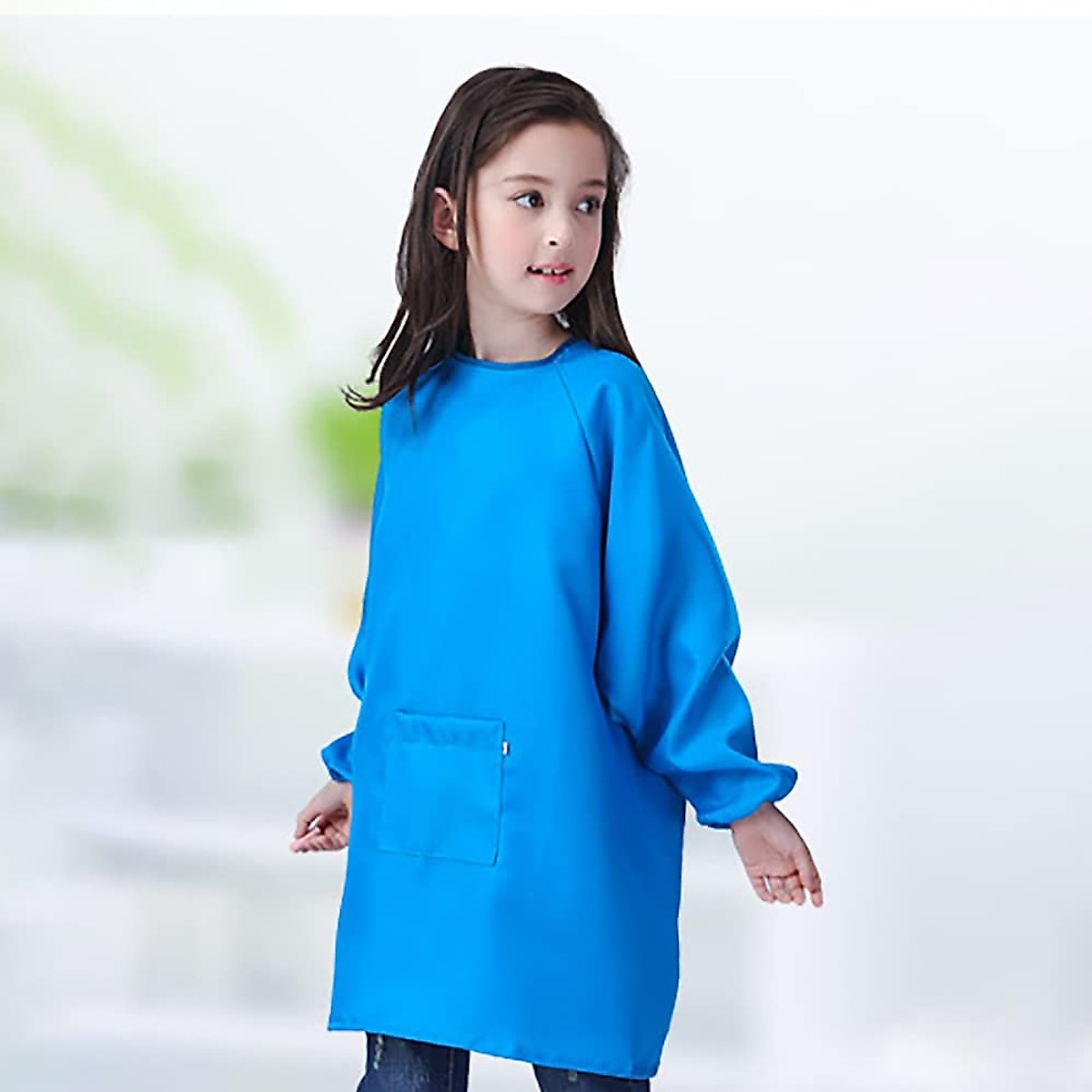 Huahui Kids Art Smock Waterproof Child Artist Painting Apron for Girls and Boys School Art Class Age 5-8