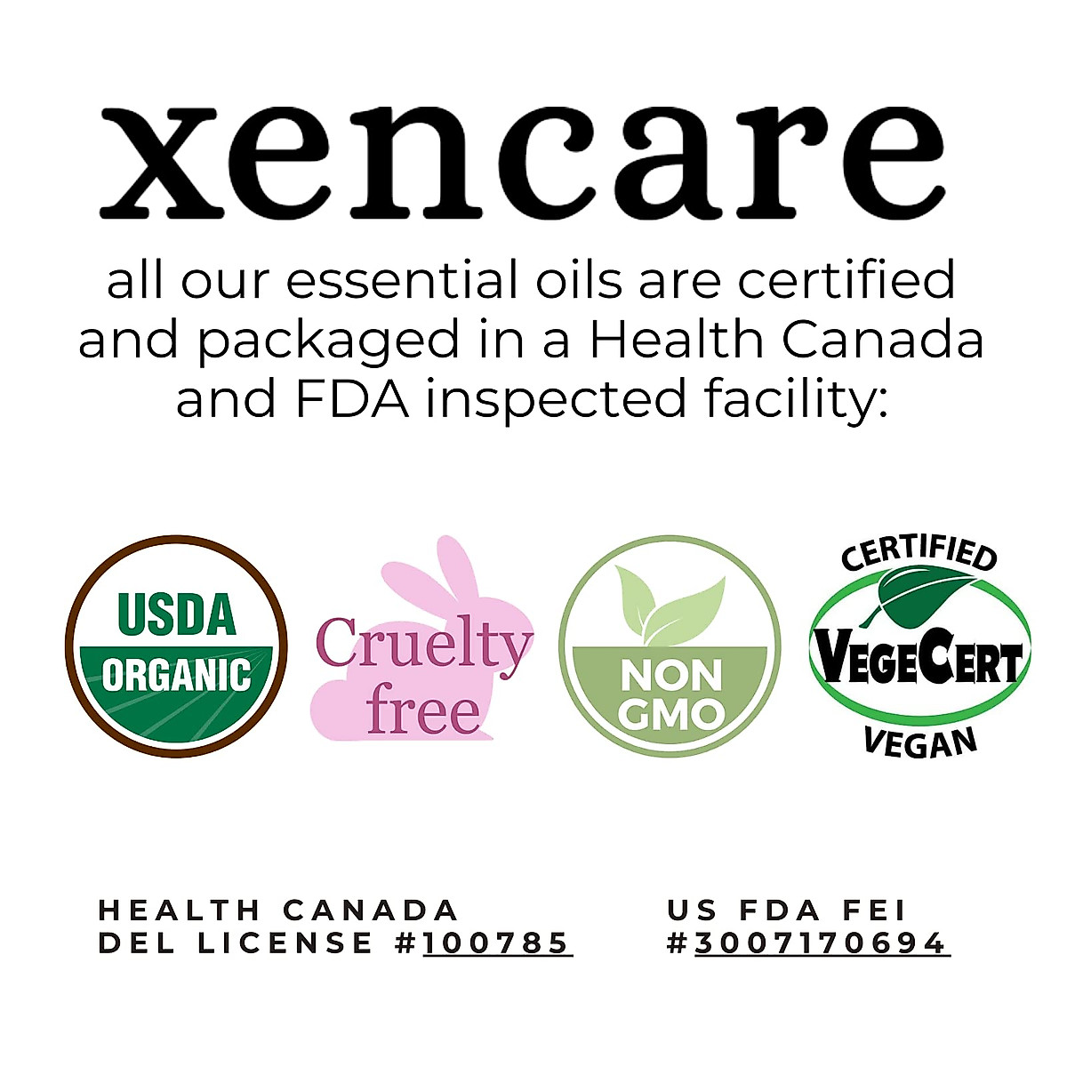 xencare Peppermint USDA Organic Food Grade Essential Oil | 100% Pure Natural Undiluted | Edible & Safe to Ingest & for Skin | Premium Aromatherapy for Diffusers Baths & Topical Use (0.33 fl oz, 10ml)