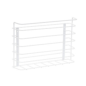 Household Essentials White Tall Basket Organizer | Mounts to Solid Cabinet Doors or Walls