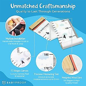 Growth Chart for Kids by Baby Proof - Measuring Height Chart and Kids Decor! Meaningful Memories Through Kid Size Chart Measurement. Night Sky Growth Chart Ruler for Wall with Wooden Keepsake Box