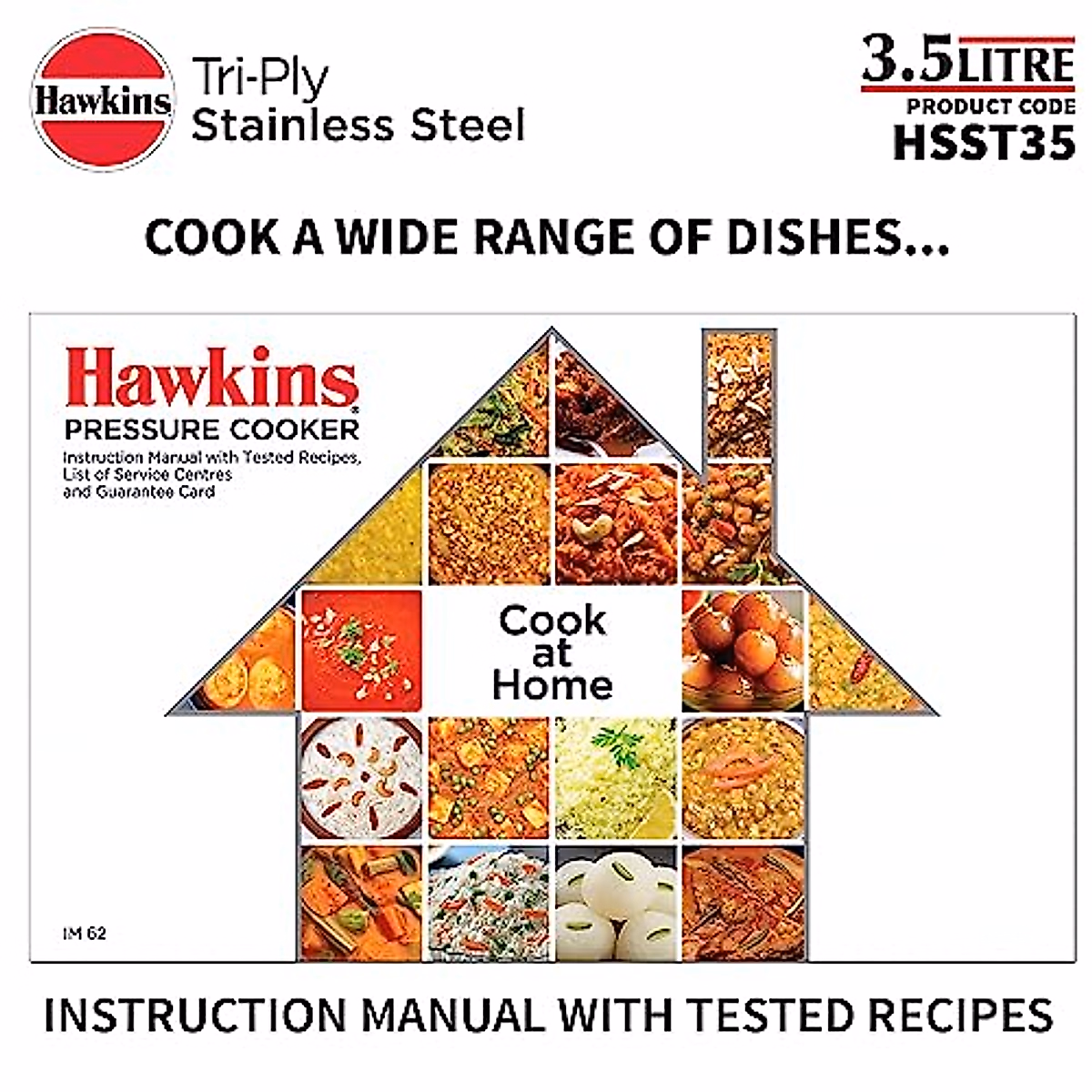 Hawkins 3.5 Litre Triply Stainless Steel Pressure Cooker, Inner Lid Cooker, Silver (HSST35)