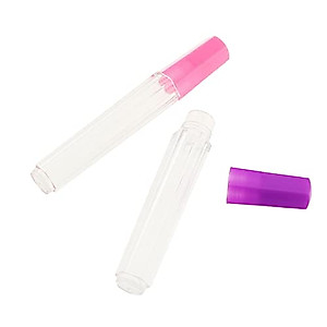 Needle Storage Tube RLECS 8PCS Clear Plastic Felting Needle Safety Storage Containers Holders with Colour Lids Needle Bottle