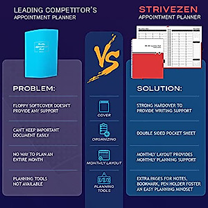 Appointment Book 2023 2024 Daily & Hourly 15 minutes, Schedule Planner Book by Strive Zen, HARDCOVER, Large, 8.5" x 11", Hourly, Weekly Planner, Monthly Planner, 18 Months, January 2023- July 2024