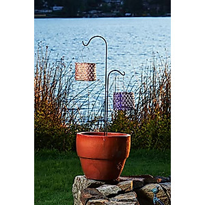 Allsop Home and Garden Soji Stella Drum LED Outdoor Solar Lantern, Handmade with Weather-Resistant Fabric for Patio or Garden, Color (Copper)