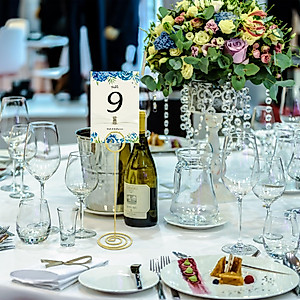 GPYG 8.75 Inches Table Number Holders, 12 Pack Table Numbers Stands Place Card Holder for Wedding Party Graduation Restaurant Sign Holder Home Photo Picture Display Stand