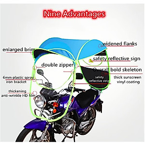 YUANXIN Motorcycle Awning Canopy E-Bike Carport Awning Canopy Storage Motorcycle Rain Shelter Transparent Umbrella Carport (Blue)