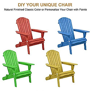 VINGLI Folding Adirondack Chairs Set of 4 Clearance Weather Resistant/Lawn Chairs Cheap Fire Pit Chairs Highwood Lounge Chairs-Patio Furniture Sets for Campfire, Bonfire