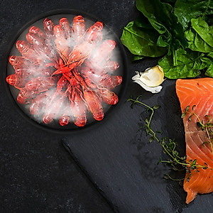 DOITOOL 1pc Dry Ice Tray Slate Round Cheese Board Sushi Board Dinner Fish Plate Sushi Serving Plates Caviar Bowl Wooden Utensils for Eating Sushi Tray Melamine Japanese-style Lobster Plate