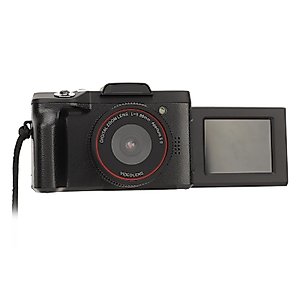 Digital Camera, 1080P 16MP HD Flip 2.4in TFT Screen 1/4 Thread Hole Video Camera 16X Digital Zoom Self Timer Smile Shoot Motion Detection Vlogging Camera for Travel, Weddings