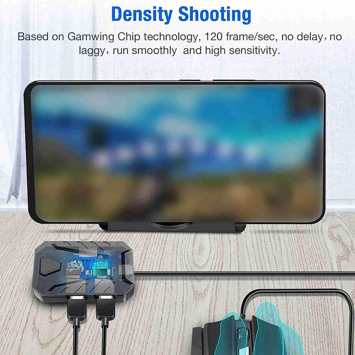 Gaming Keyboard Mouse Converter,USB 2.0 Mobile Gaming Keyboard Mouse Converter Adapter,Bluetooth 4.0,with Adjustable Stand,for Android Systerm(Black)