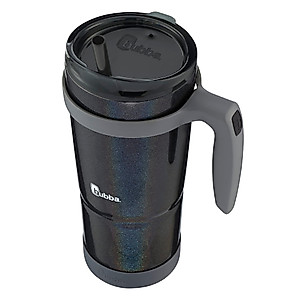 Bubba Brands Vacuum-Insulated Stainless Steel Tumbler with Lid, Straw, Removable Bumper and Handle, 32oz Reusable Iced Coffee or Water Cup, BPA-Free Travel Tumbler, Licorice Iridescent