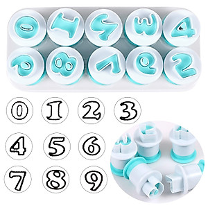 Alphabet Letter Numbers Cake Mould Set, BENBO 36 Pieces Fondant Cake Sugar Craft Cookies Stamp Impress Embosser Plunger Cookie Cutter Mold Biscuit Decorating Tools