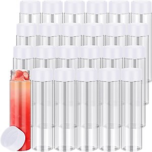 Zhehao 24 Pcs 13.5 oz 400 ml Plastic Juice Bottles with Caps Reusable Sensory Bottles with White Lids Bulk Water Bottles Empty Clear Drink Containers for Storing Beverages Smoothie Milk Tea