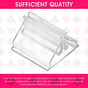 24 PCS Plastis Place Card Holders, Small Wedding Table Place Cards Holder Acrylic Table Sign Stands for Wedding Cards, Photos,Memos,Pictures Display (0.75×0.75 in)
