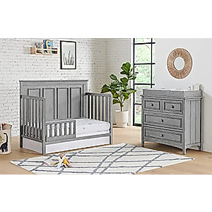 Oxford Baby Bennett 4-in-1 Convertible Crib, Rustic Gray, GreenGuard Gold Certified