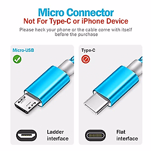 2pack 3.5ft Micro USB Cable Android Fast Charger Power Cord for Samsung S7/S6, Note 5/4, Galaxy J7 J3, Tablet Tab 3 4 S2 A 10.1 9.7 8.0 7.0 S 10.5 E 9.6 Pro Kids Lite Nook, Kindle Tablets Fire Hd Hdx