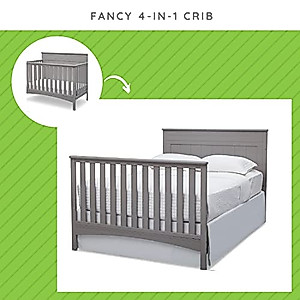CC KITS Full Size Conversion Kit Bed Rails for Delta Children's Fancy Crib (Grey)