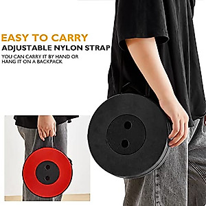 LOOVIU Portable Telescoping Stool, Camping Retractable Folding Stool with Carry Strap, Adjustable Height Plastic Stools for Camping Fishing Hiking BBQ Outdoor (Black)