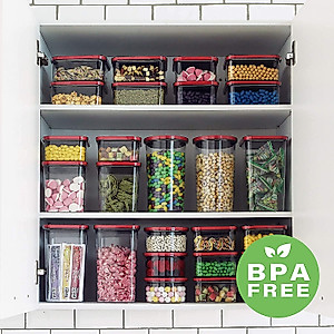 Kitchen Pantry 3 Set Airtight Smart Seal Dry Food Storage with Lid, Modular, Stackable, Square, Clear Canister for Cereal, Sugar, Flour, Snack, Coffee, Pasta Container (0.6L, 2.1 L, 2.7L)