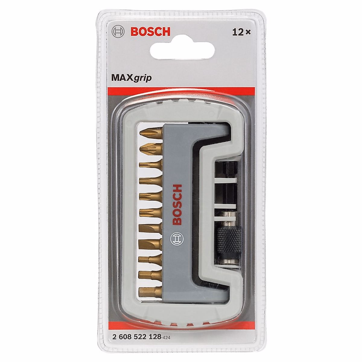 Bosch 2608522128 Screwdriver Bit Set "Max Grip" with Quick Change Holder 12 Pcs