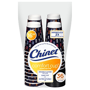 Chinet Comfort-Cup 72 Count Double-Wall Hot Cups & Lids, 16 Ounce