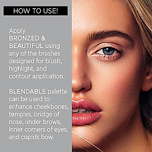 Bronzed and Beautiful Pressed Makeup Powder by Pure Cosmetics – All-in-One, Ombre Mineral-Based Highlighter, Blush, Contour, Bronzer & Glow Kit - Easy to Blend for Cheeks, Eyes & Face - Cruelty-Free