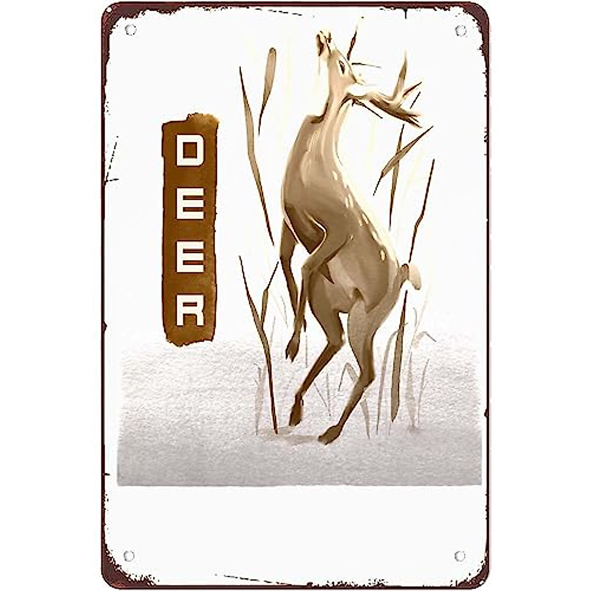 New Vintage Metal Tin Sign Deer Wall Art Man Cave Farm Bar Kitchen Barn Christmas Halloween Girlfriend Boyfriend 8" X 12"