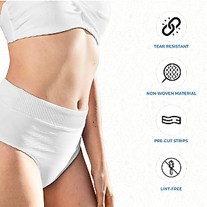 ForPro Professional Collection Non-Woven Epilating Strips, White, Tear-Resistant, Pre-Cut Strips for Hair Removal, 3” W x 9” L, 100-Count