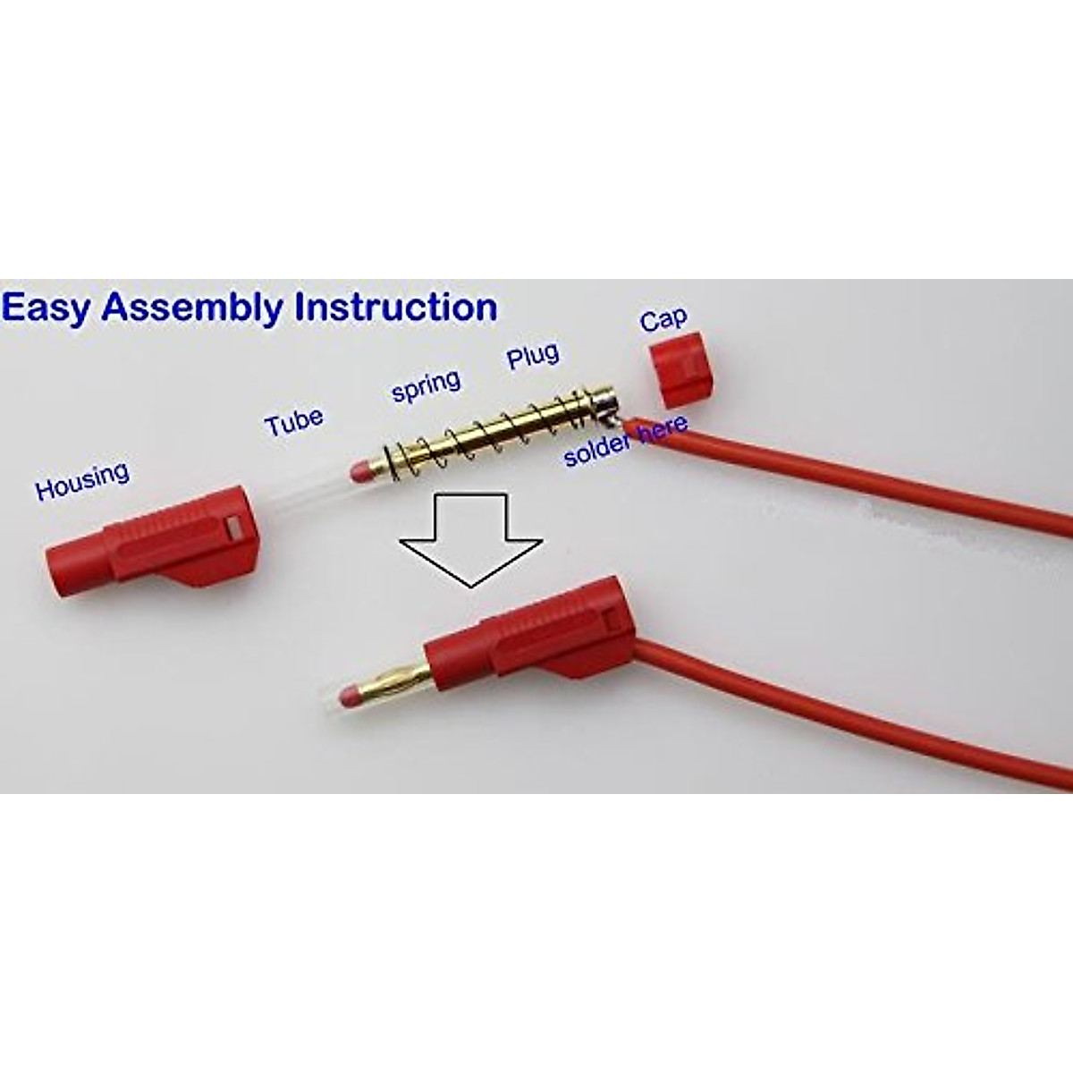 10sets Retractable Sheath 4mm Banana Plug Connectors Stackable Wire Solder Multimeter Test Leads Ends Banana Plugs Adapter with Banana Jack Socket