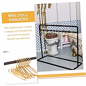 KOMBIUDA 1 Set Clothes Hanger Closet Racks for Hanging Clothes Miniture House Furniture Clothes Organizer Rack Mini Clothing Wardrobe Clothes Rack Miniature Hanger Display Stand Black Metal